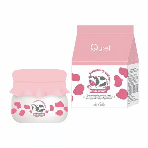 QURET Strawberry Collagen Milk hidratáló krém eper kivonatta
